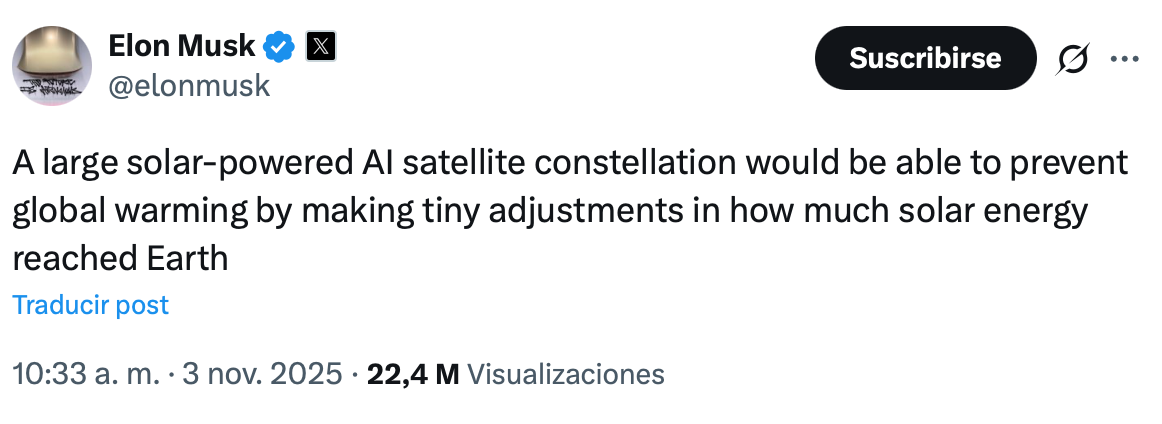 Elon Musk proposes solar powered AI satellite network to fight global ...